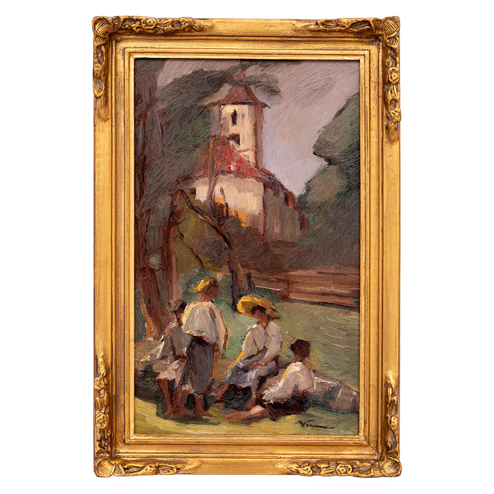 Lot 18, Arthur Verona - The Painter's Family (Familia pictorului) - A ...