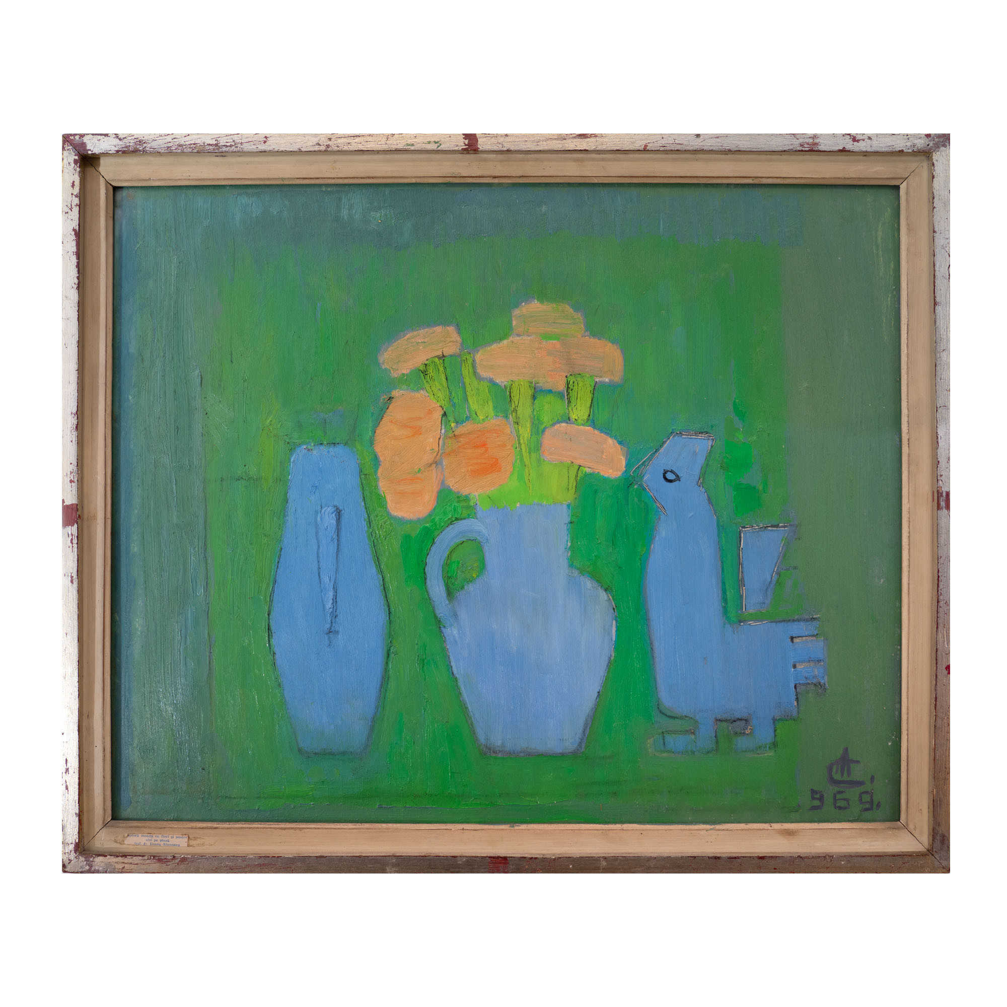 Lot 30, Alexandru Ciucurencu - Still Life with Flowers and Bird (Natură ...