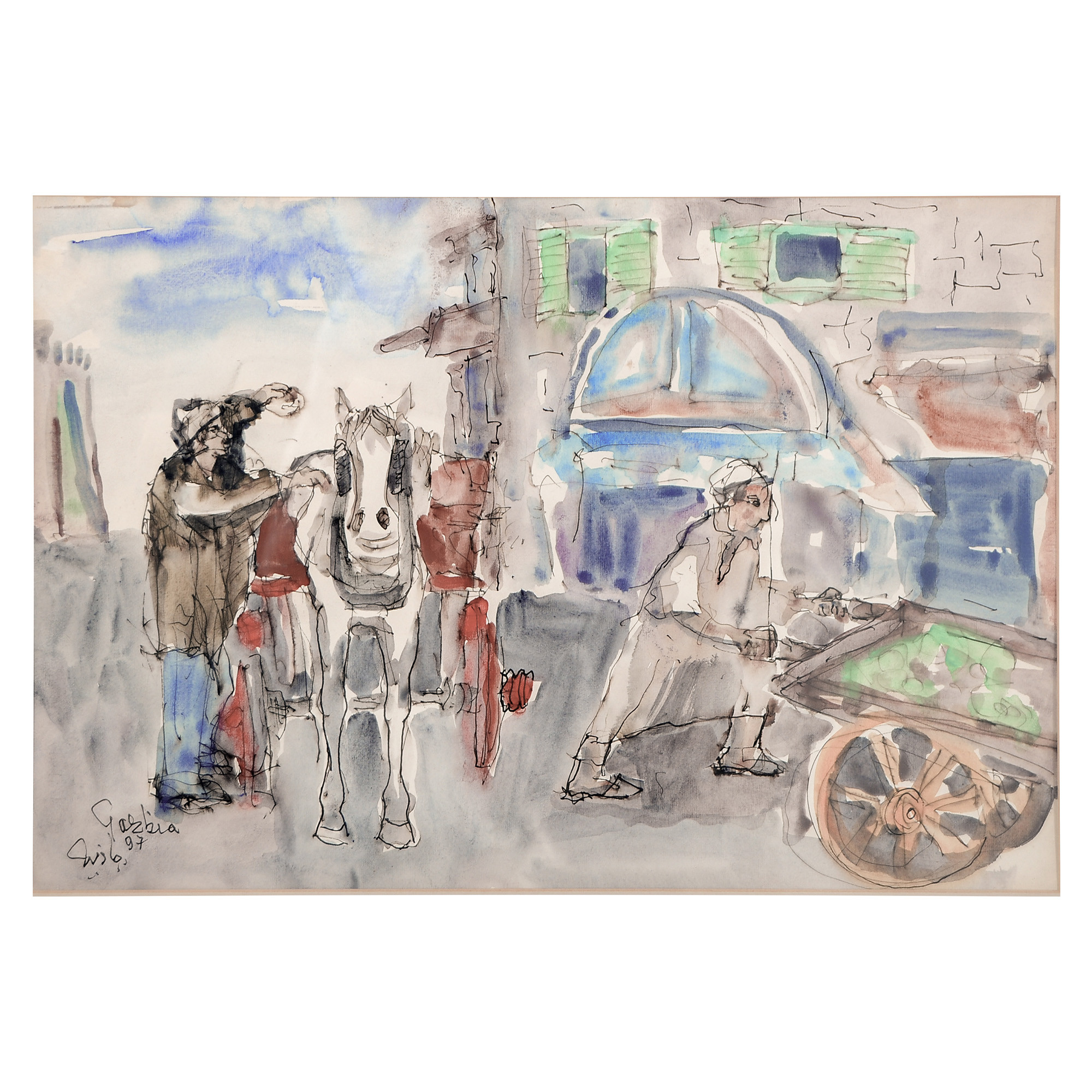 Lot 36, Gazbia Sirry - The Donkey Cart - Against All Odds: Times of ...