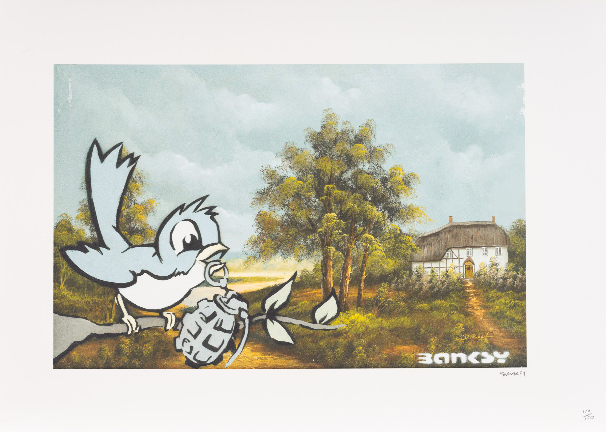 Lot 16, Banksy - Bird and Grenade - Match Made in Style - Art & Design ...